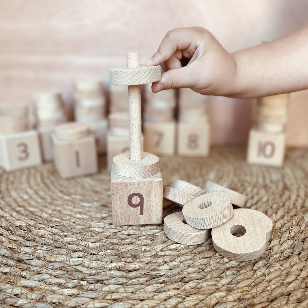 Wooden Number Stacker 1-10 – Hands-On Math Learning Toy | Lex & Fox ...